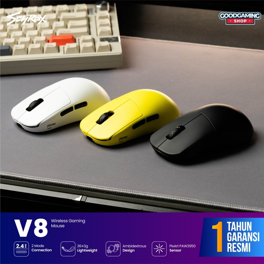 Jual Scyrox V8 / V-8 Ultra Lightweight Gaming Mouse PAW-3950 8K Polling Rate 30.000 DPI - Gaming ...