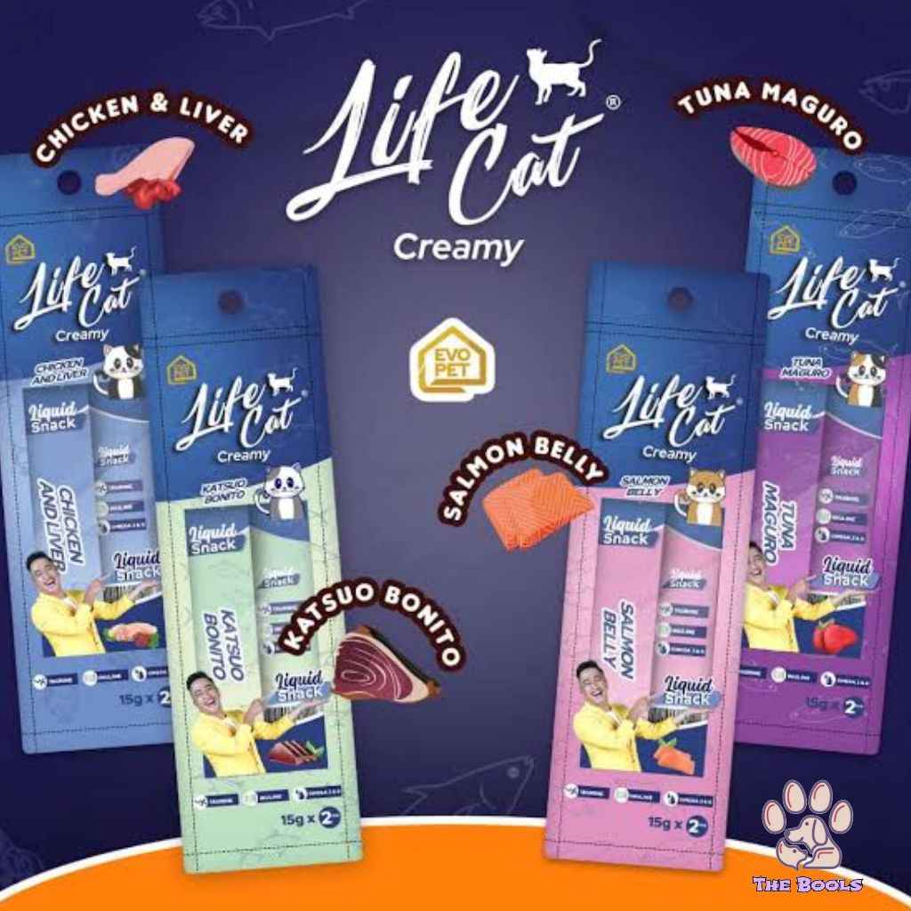 Jual (The Bool's) LIFE CREAMY Cat Snack Creamy Liquid Kesukaan Anabul ...