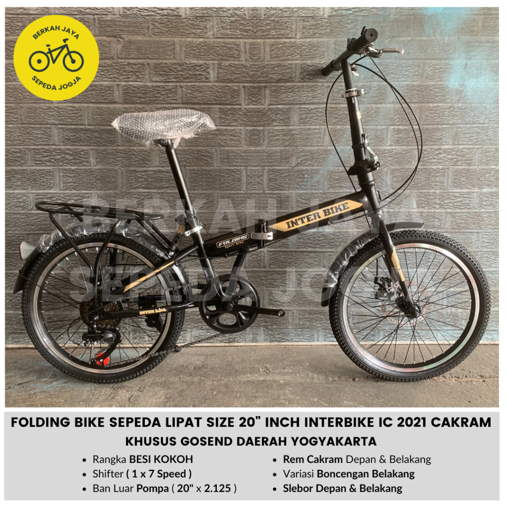 Jual Sepeda Lipat 20 inch Inter Bike IC 2021 Rem Cakram 7 Speed ...