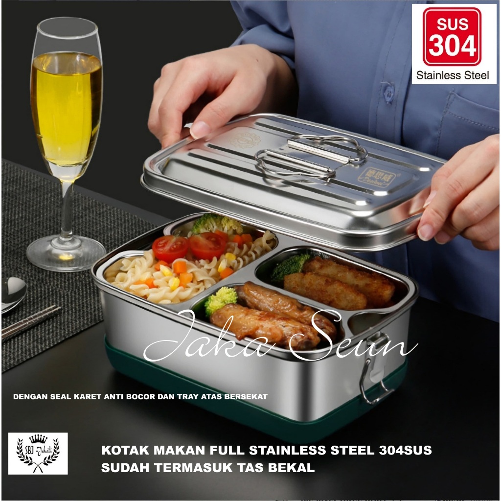 Jual JNZ Kotak makan 2 tingkat FULL stainless steel 304SUS Lunch Box ...