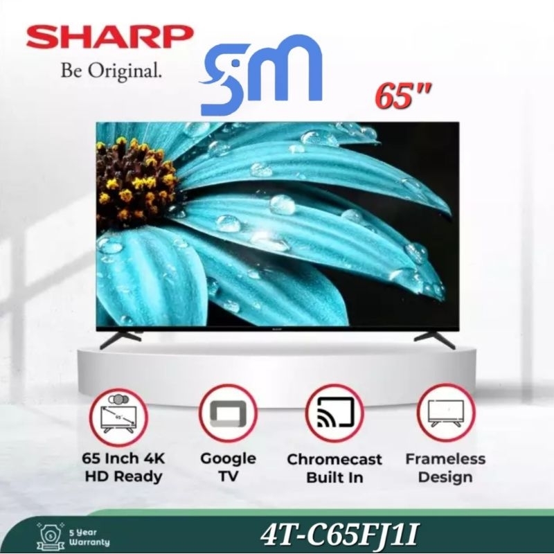 Jual LED TV Sharp 65 inch 4T-C65FJ1i 4K Google Smart tv 65FJ1I UHD ...
