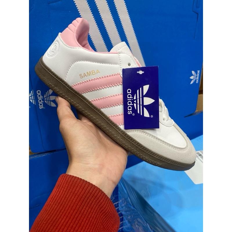 Jual BIG SALE !!! SEPATU ADIDAS SAMBA OG VEGAN WHITE PINK MUDA (NEW ...