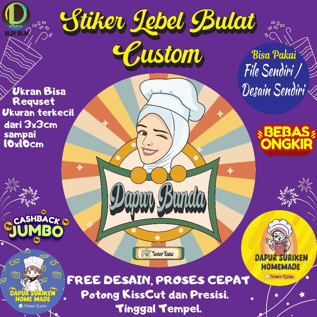 Jual Stiker Lebel Kemasan, Stiker Custom, Stiker Logo Kemasan, File ...