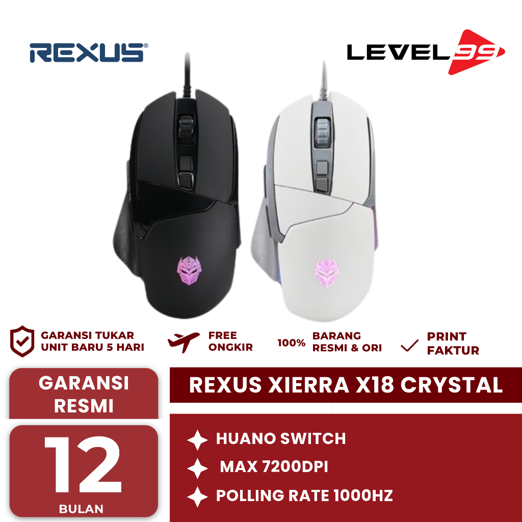 Jual Mouse Gaming Rexus Xierra X18 Crystal Rgb | Shopee Indonesia