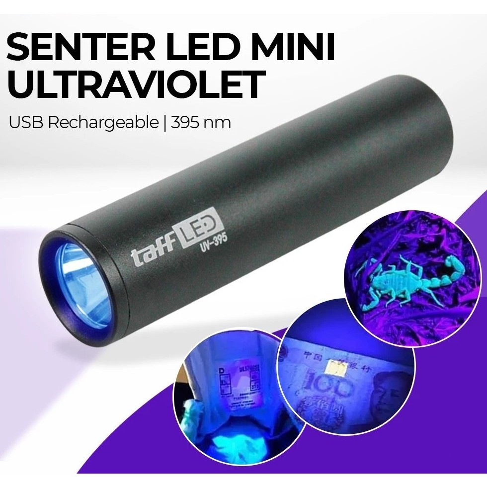 Jual Sinar UV Senter Ultra Violet UV High Power Charge Model 395nm ...