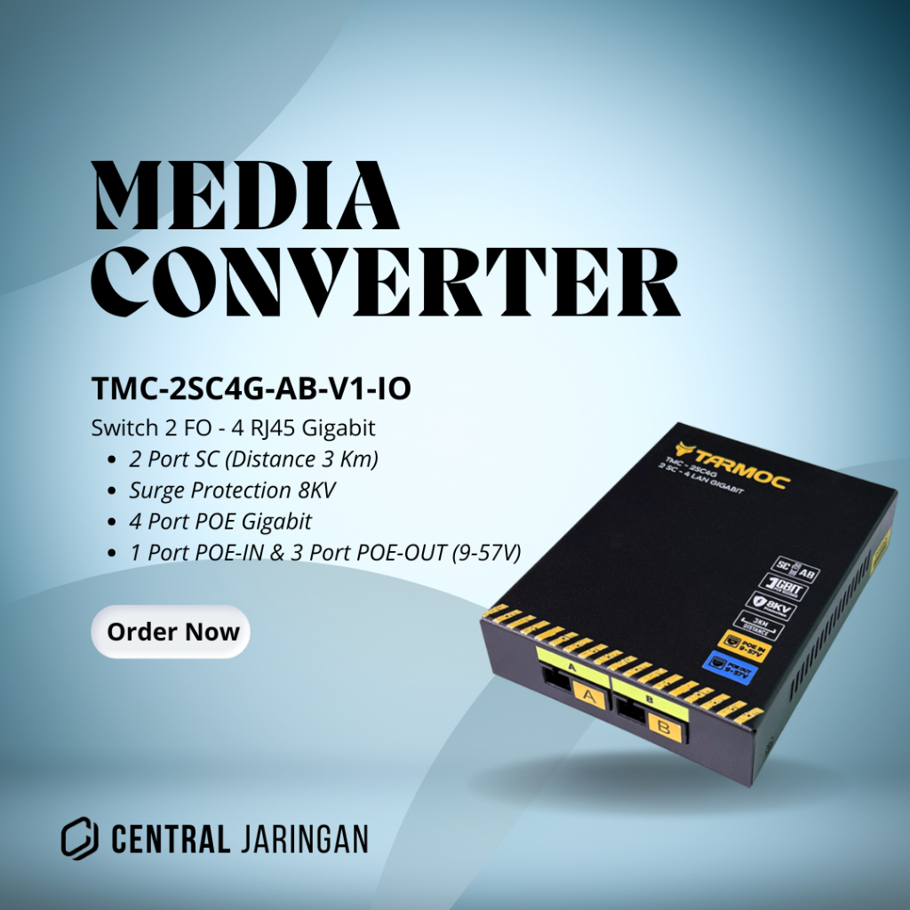 Jual Tarmoc TMC-2SC4G-AB-V1-IO | Switch 4 Port Gigabit POE + 2 SC FO ...