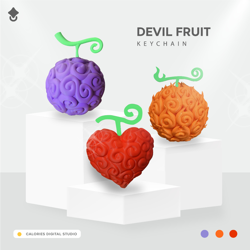Jual Calories Keychain One piece Devil Fruit mera mera gomu gomu ope ...