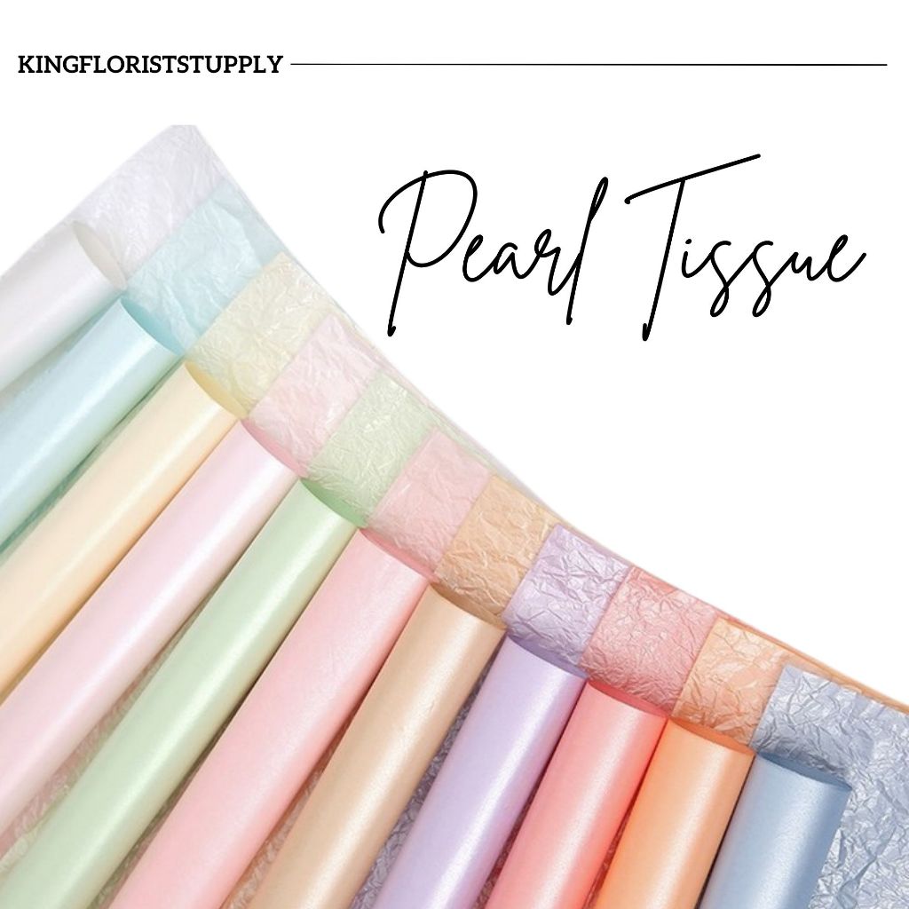 Jual Sidney Pearl Tissue paper wrapping buket ketas round buket korean ...