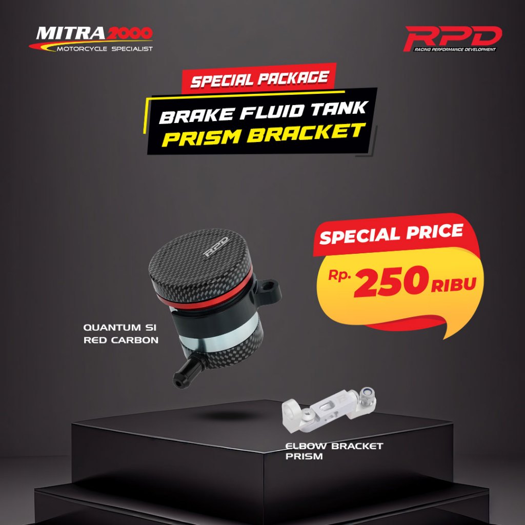 Jual RPD Brake Fluid Tank Quantum S1 40MM Carbon + Bracket Prism ...