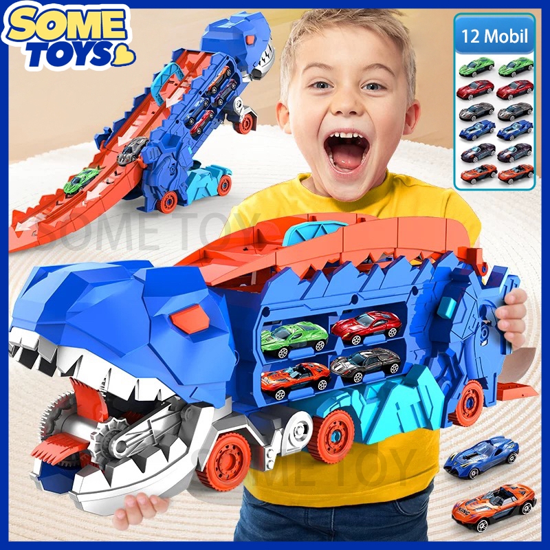 Jual SOME TOY Dino Deformation Track Truck Dinosaurus Deformasi Mainan ...