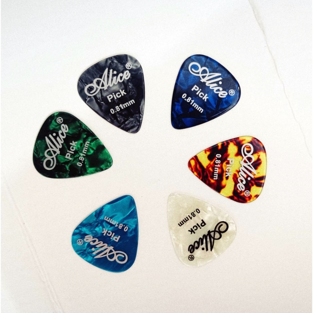 Jual Pick Gitar Alice Akustik Elektrik ukulele 0.81mm celluloid pick ...