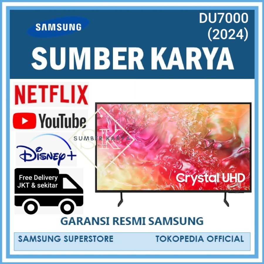 Jual 43DU7000 (2024) SAMSUNG Smart LED TV 43 inch 4K UHD UA43DU7000 HDR ...