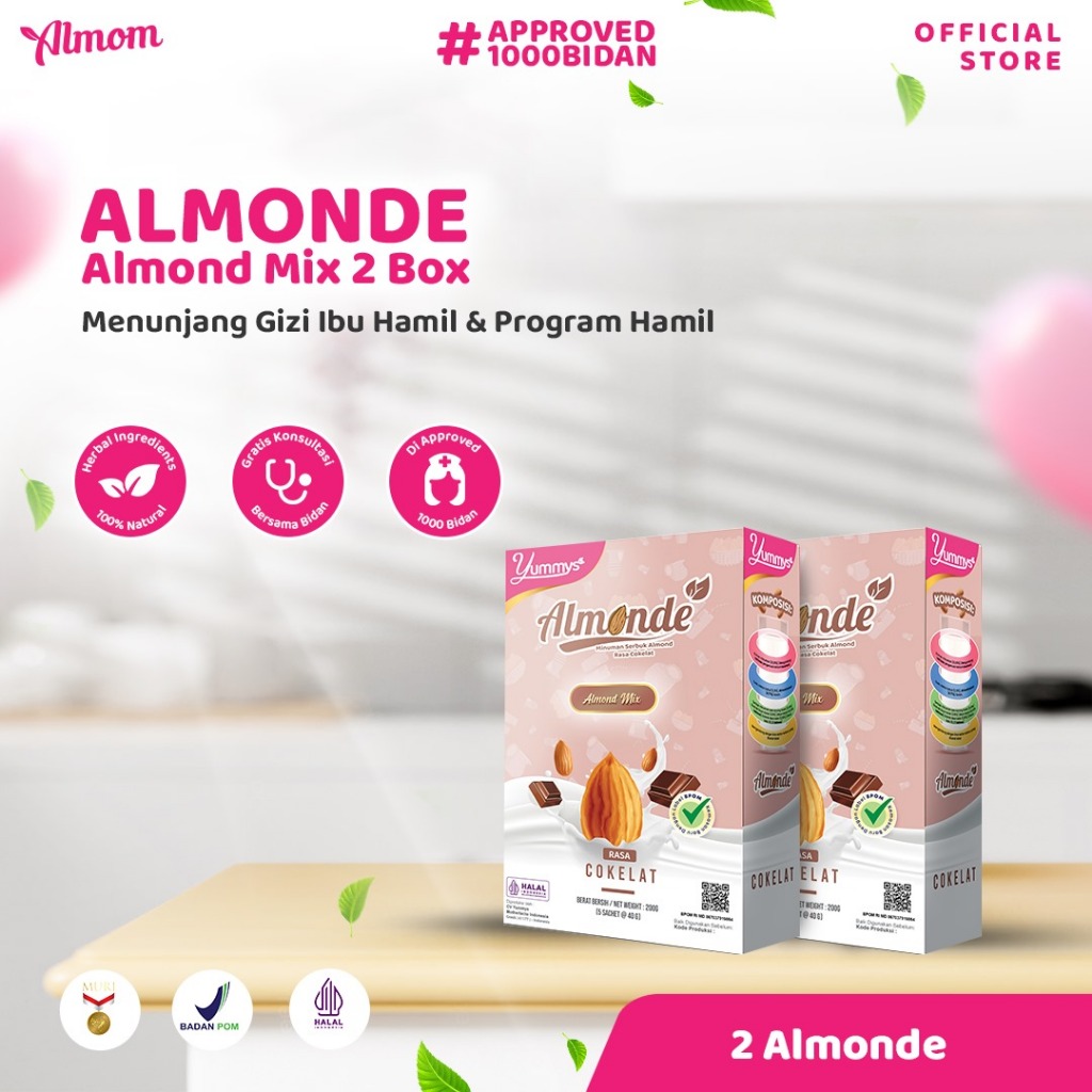 Jual 2 BOX ALMONDE - Susu Almond Kaya Asam Folat - Nutrisi Lengkap ...