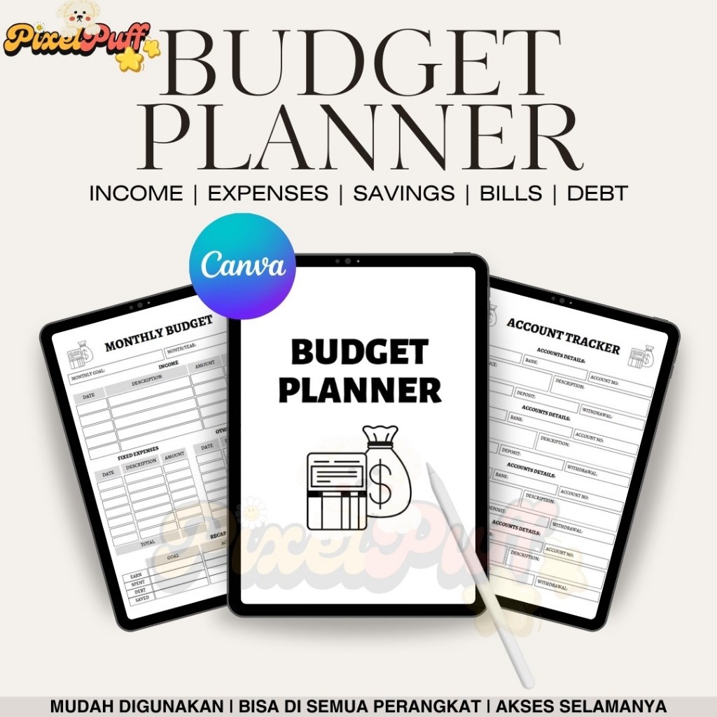 Jual Budget Planner | Template Digital Budget Planner Canva | Printable ...