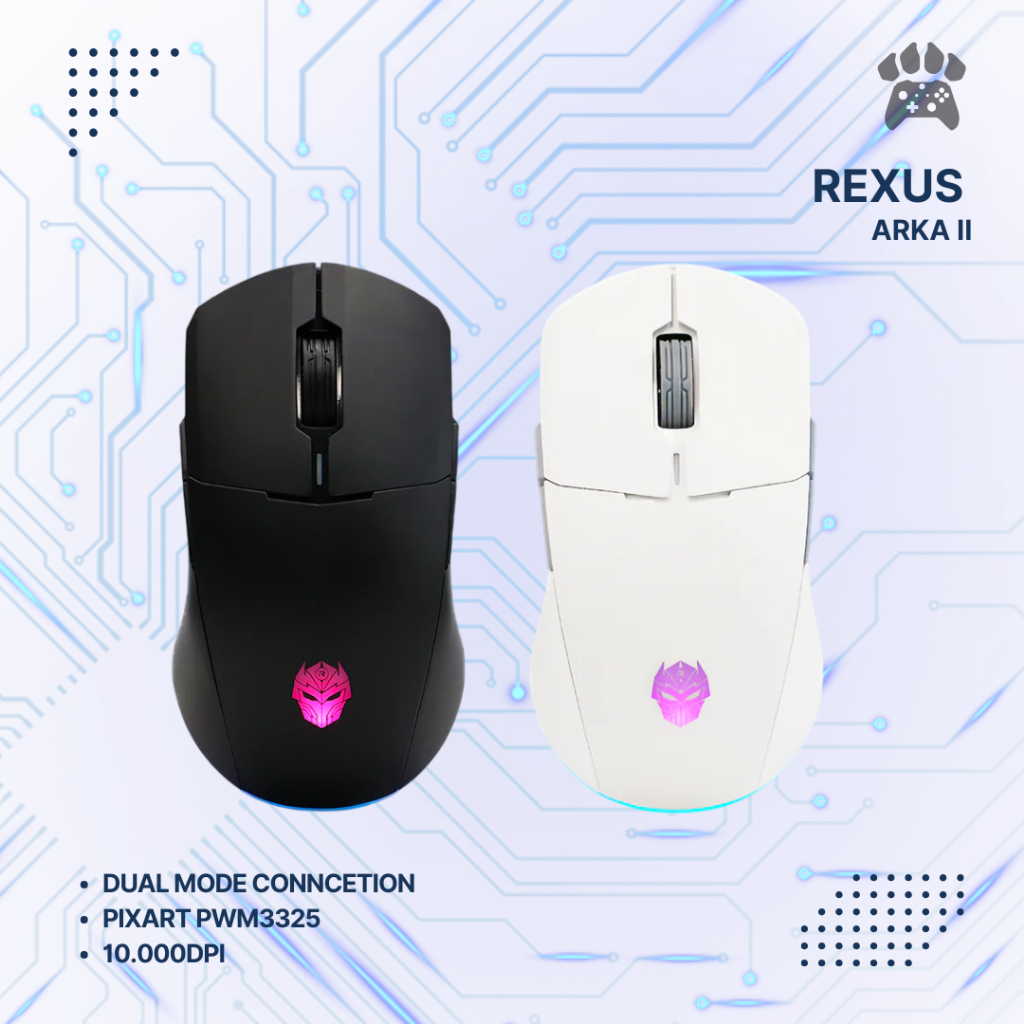 Jual REXUS ARKA II RX-107 Wireless Dual Conection Gaming Mouse ARKA 2 ...