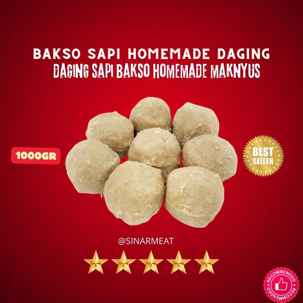 Jual BAKSO SAPI HOMEMADE FULL DAGING PREMIUM KEMASAN 1KG | Shopee Indonesia