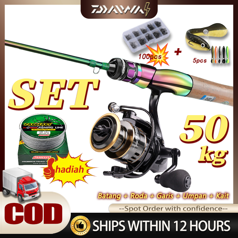 Jual DAIWA Joran Pancing Set UL CARBON Ultralight karbon Fiber Solid Padat Super Lentur SPINNING ...