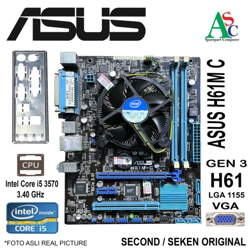 Jual Paket Motherboard ASUS Core i5 Gen 3 Fan Intel Backpanel | Shopee ...