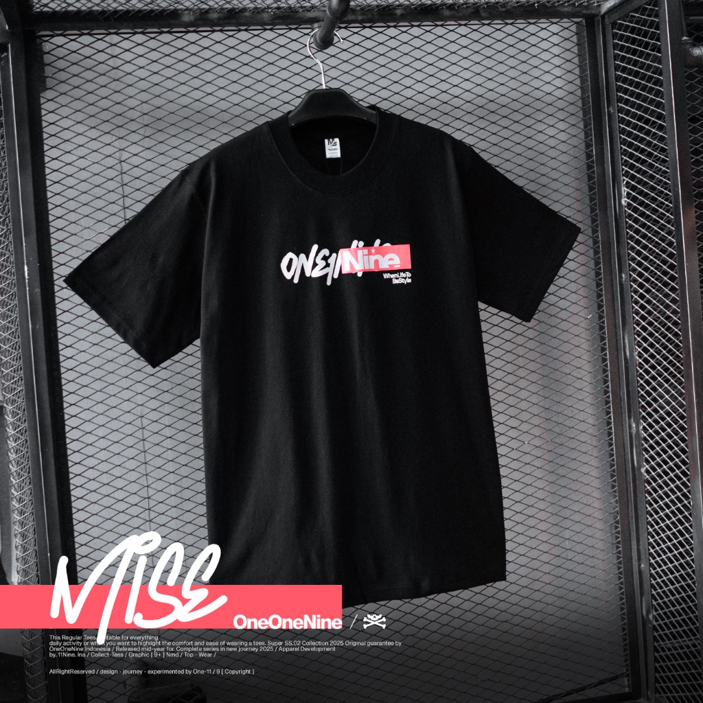Jual Oneonenine Ksr Tshirt Mise Black - Kaos Pria Distro Combed Sablon ...