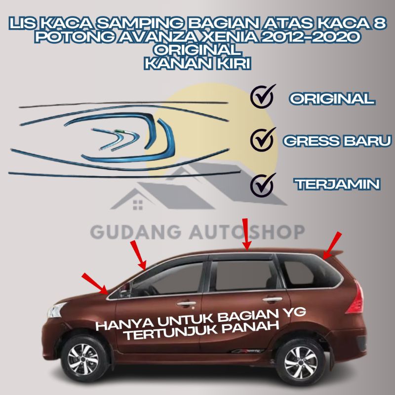 Jual list kaca samping bagian atas set 8 potong kanan kiri AVANZA XENIA ...