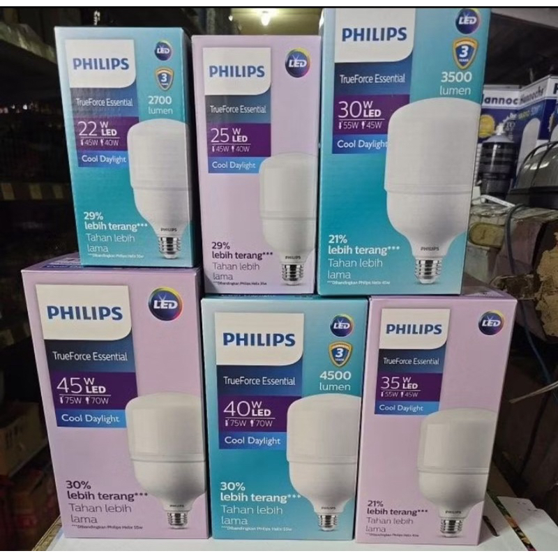 Jual Lampu Philips LED TForce 30W 40W 50W Watt E27 6500K Cool Daylight ...