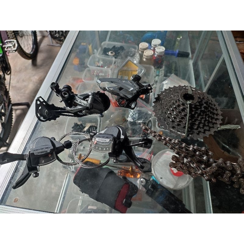 Jual mini gs mini groupset shimano alivio m4000 original 2 x 9 speed ...