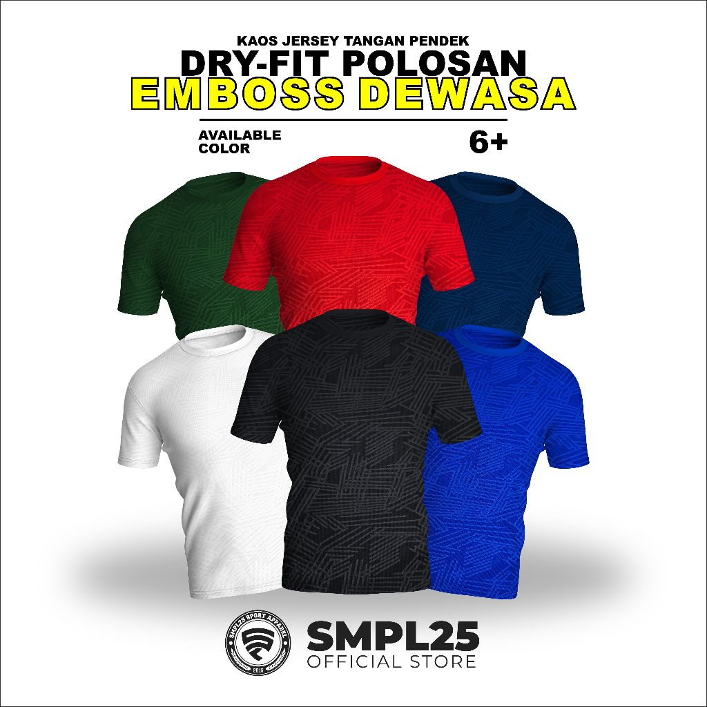 Jual KAOS DRYFIT MOTIF EMBOSS / KAOS OLAHRAGA DRYFIT TEXTURE EMBOS ...