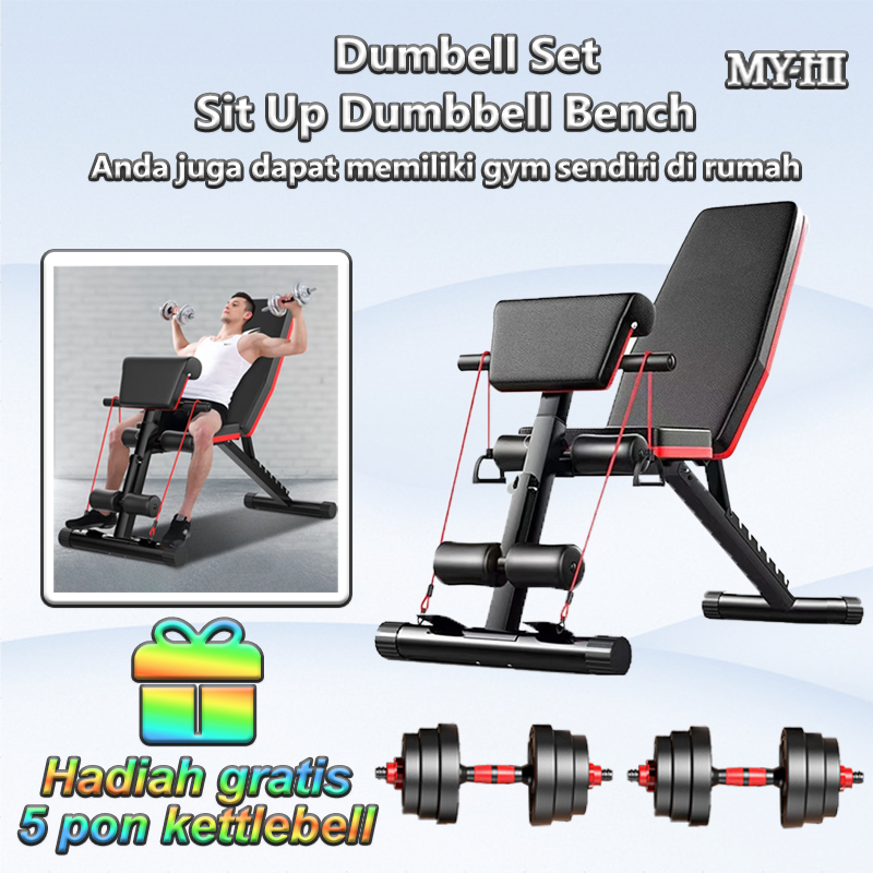 Jual [Ramadhan Sale] Dumbell Set Dan Sit Up Dumbell Bench/Adjustable ...