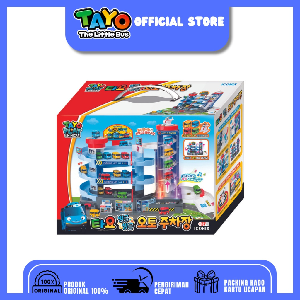 Jual Mainan Tayo The Litle Bus Auto Lift And Wheelcar Playset TYT ...