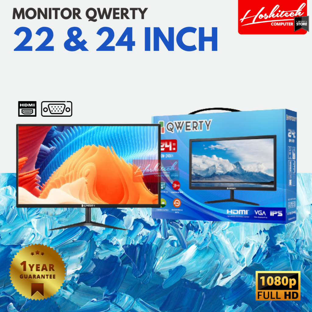 Jual Monitor Qwerty 22 24 Inch IPS FHD 1080 HDMI VGA Garansi resmi ...