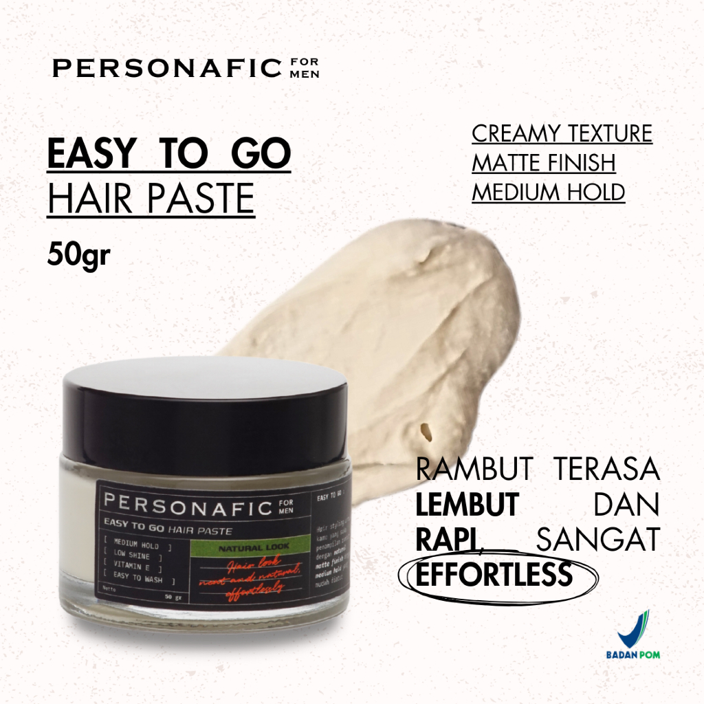 Jual PERSONAFIC Easy To Go Hair Paste 50 gr - Pomade Clay Rambut Pria ...