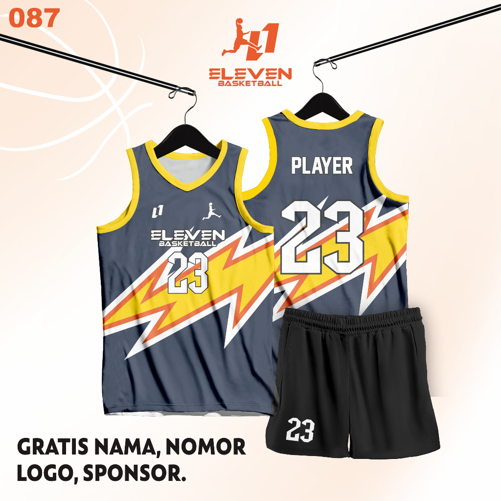 Jual ELEVEN BASKETBALL Baju Kaos Jersey Basket Printing Custom Nama ...