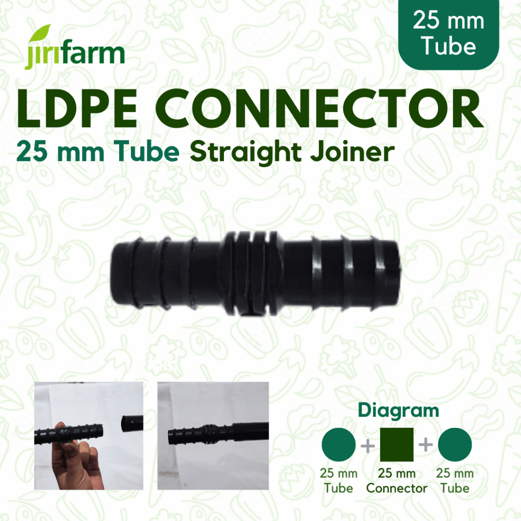 Jual JIRIFARM - Barb Connector Straight Joiner 25mm Konektor Selang PE Irigasi Hidroponik LDPE ...