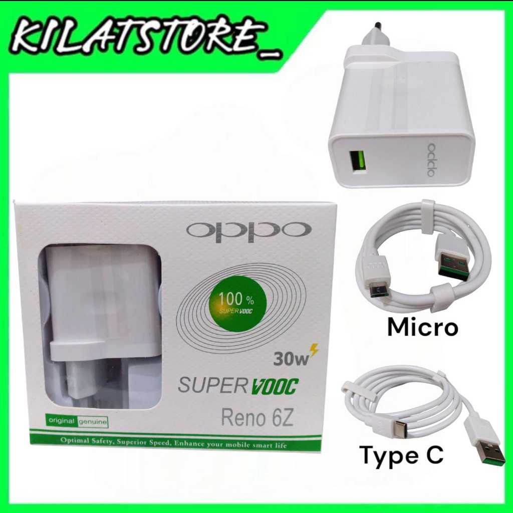 Jual CHARGER OPPO RENO 6Z {A96 30W} MICRO USB,TYPE C FAST CHARGING 3.0 ...