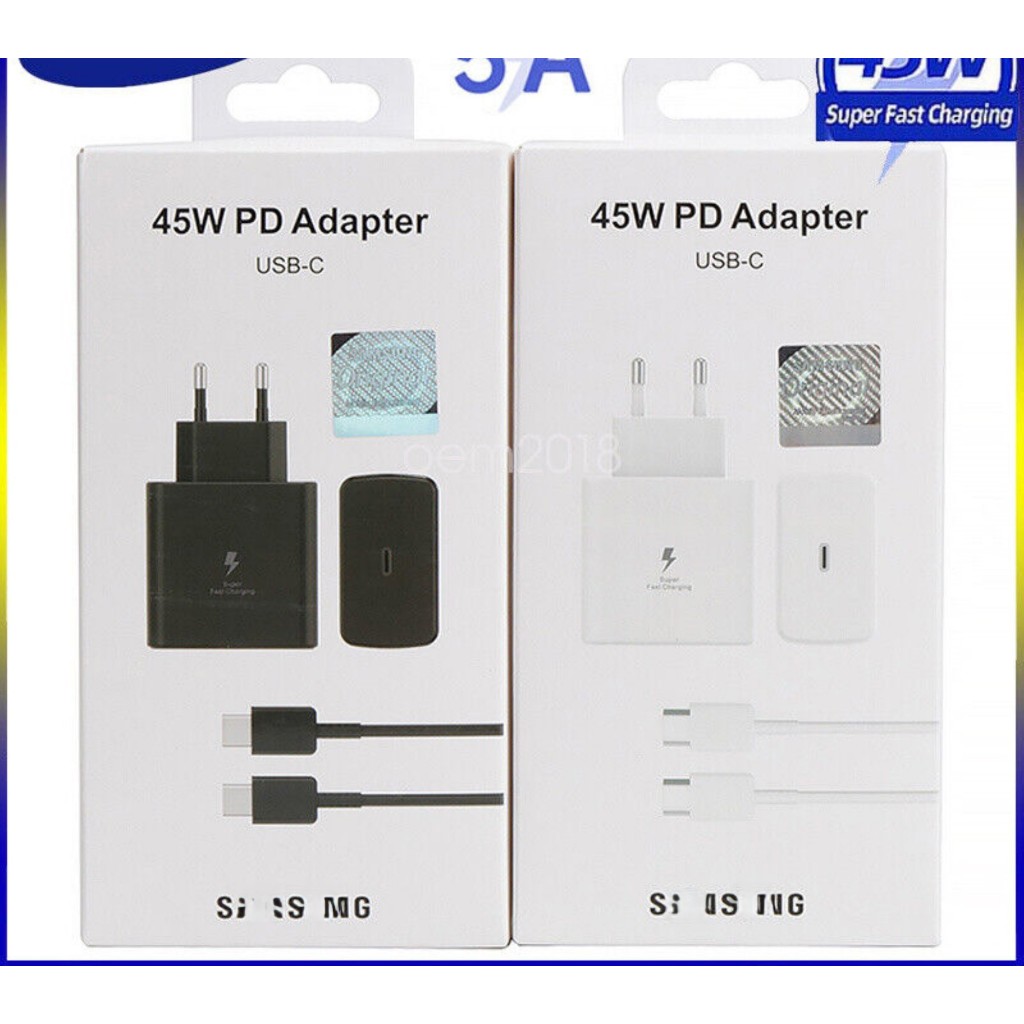 Jual Travel Adaptor Super Fast Charging 2.0 25W & 45W USB Type-C to Type-C Cable color balck ...