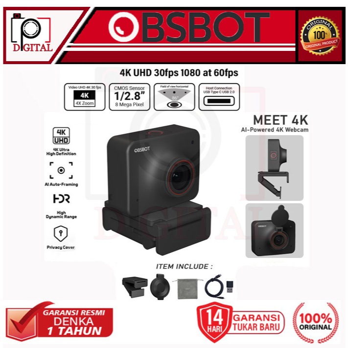Jual OBSBOT Meet 4K AI-Powered 4K Webcam Auto Framing PC Camera RESMI | Shopee Indonesia