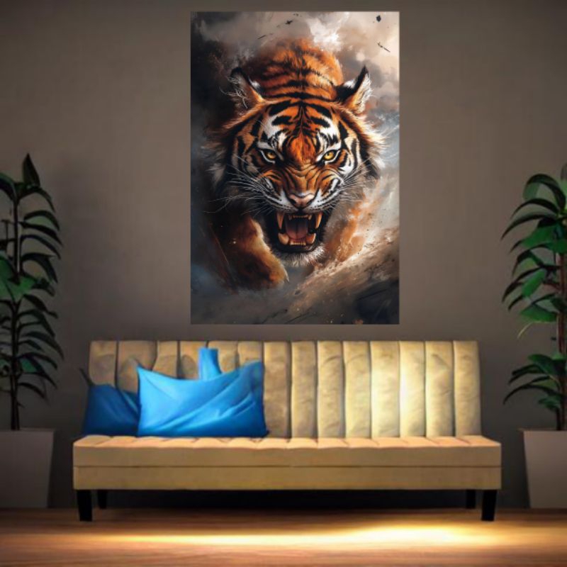 Jual Cetak poster Harimau macan aesthetic dekorasi rumah ruangan Tamu ...