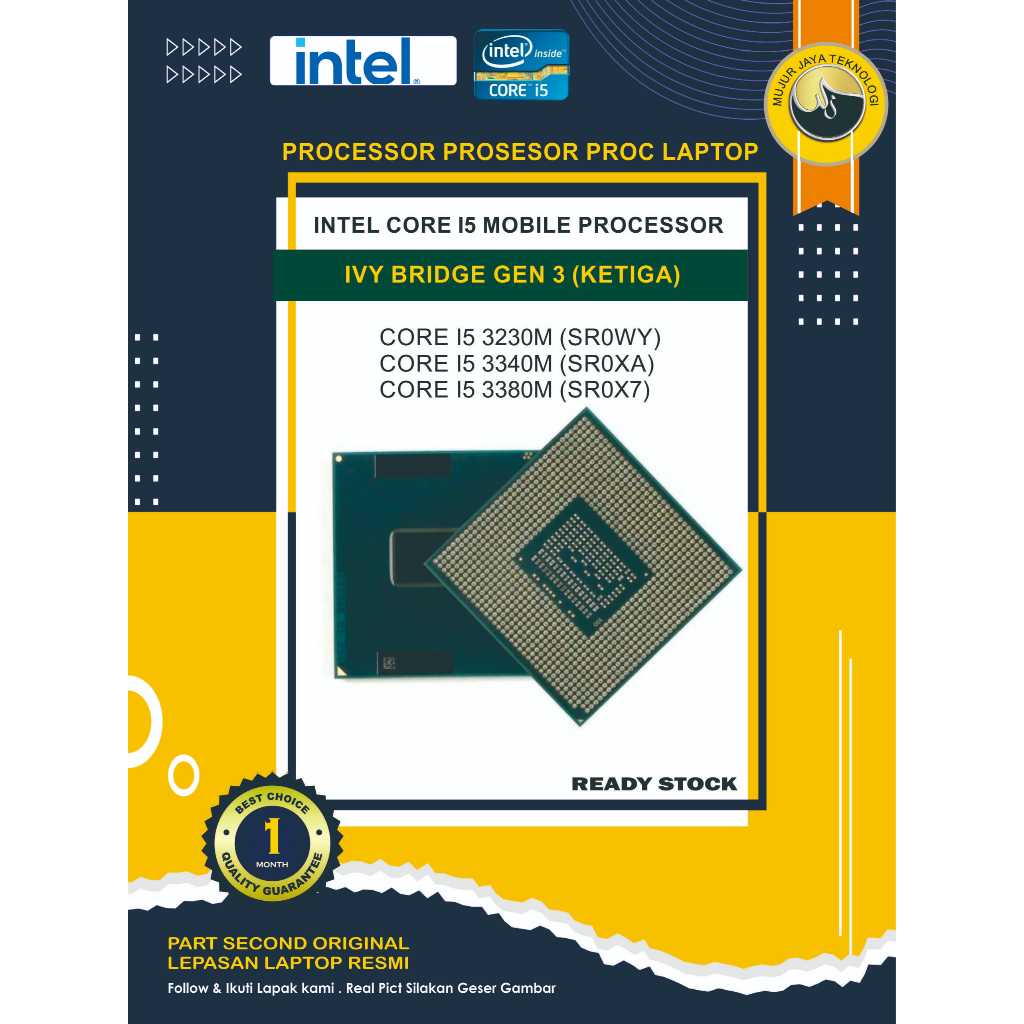Jual Processor Prosesor Proc Laptop Intel® Core I5 3230M 3340M 3380M ...