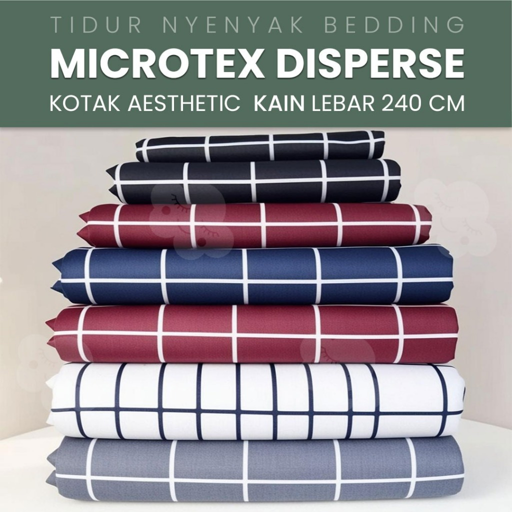 Jual KAIN MICROTEX DISPERSE MOTIF EMILY SQUARE KOTAK PLAID KAIN SPEREI ...