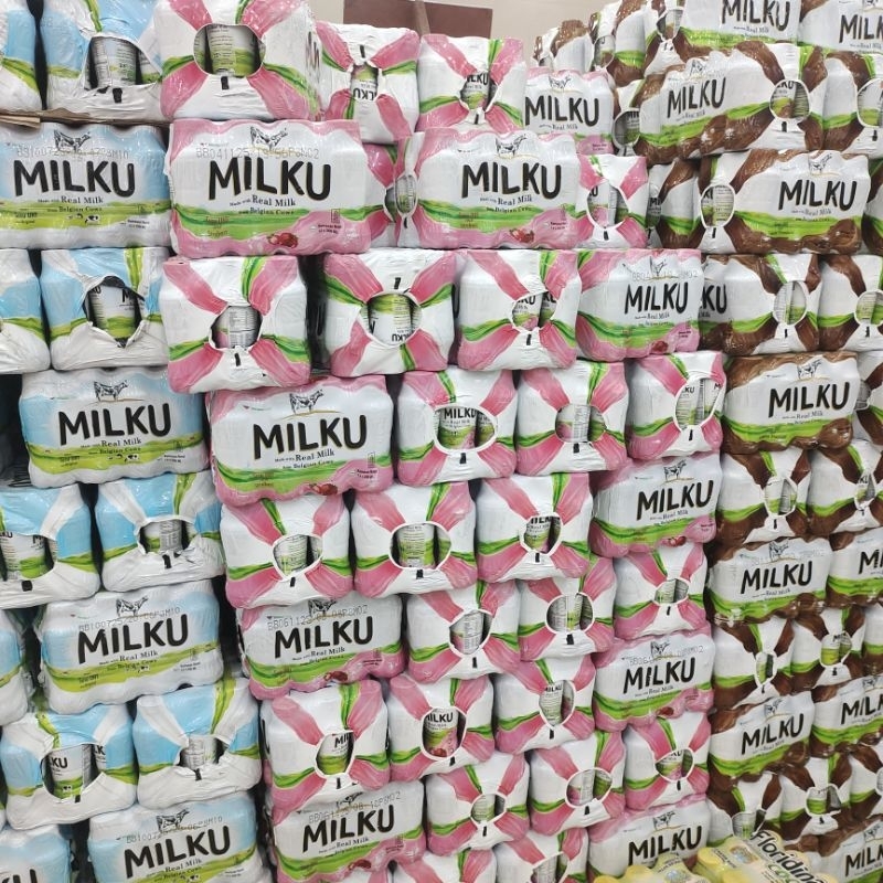 Jual Milku minuman susu pet 200ml 1slop Rasa Original/Coklat/Strawberry ...