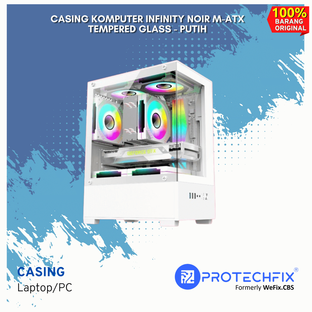 Jual Casing Komputer Infinity Noir M-ATX Tempered Glass - Putih ...