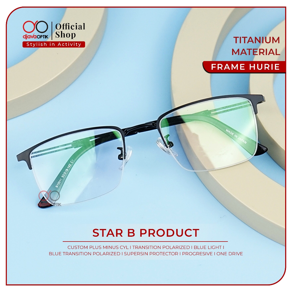 Jual DJAVA OPTIK - Frame Hurie - Kacamata Pria Star B Supersin Bluelight Transition Protector ...
