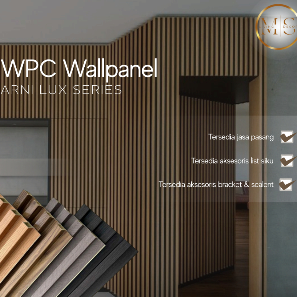 Jual Kisi Kisi Wall Panel PVC Wallpanel WPC Wood Panel Panjang 3m - harga PROMO | Shopee Indonesia