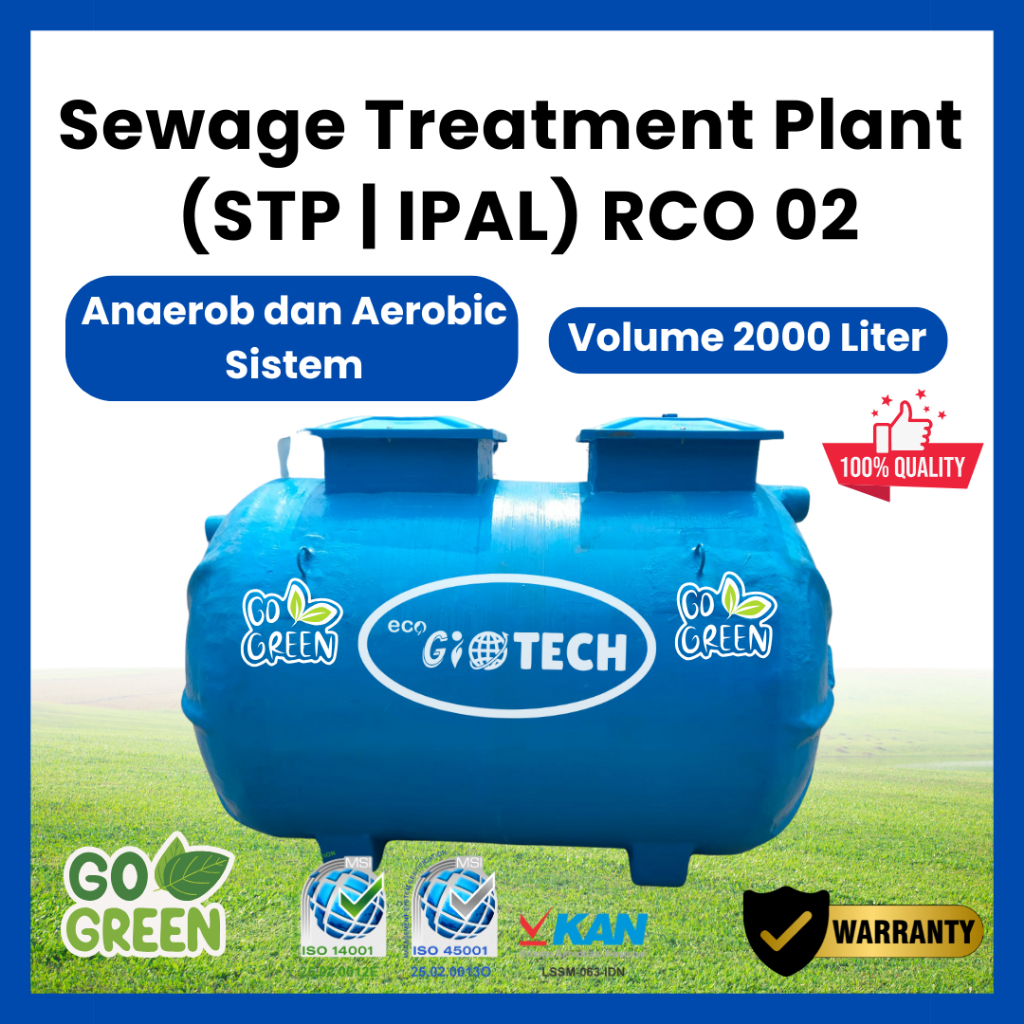 Jual STP IPAL Giotech RCO 02 Volume Tangki 2000 liter Sistem Aerobik dan Anaerobik | Sewage ...