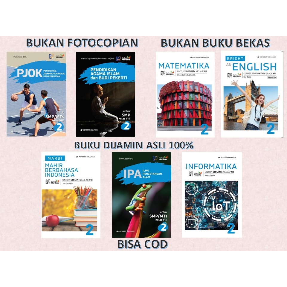 Jual ERLANGGA-BUKU TEKS KURIKULUM MERDEKA KELAS 8 SMP/MTS REVISI | Shopee Indonesia