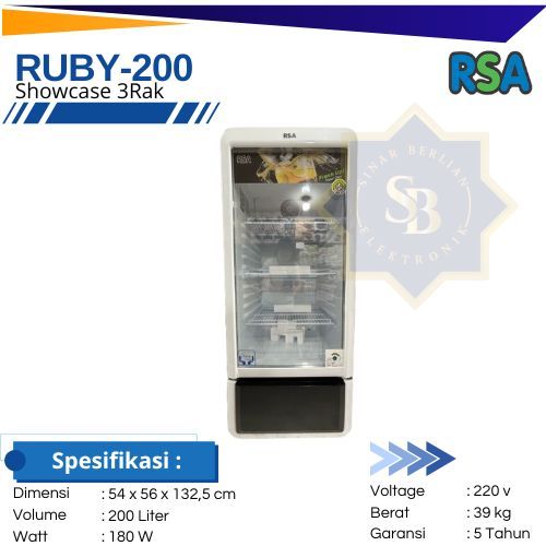 Jual RSA Showcase 1 Pintu 200 Liter Cooler RUBY-200 Pendingin Minuman ...