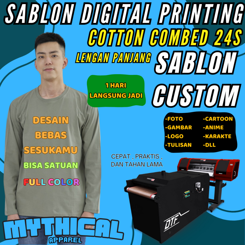 Jual [KAOS CUSTOM COMBED 24S] KAOS SABLON BEBAS CUSTOM FOTO/GAMBAR ATAU TULISAN KATA KATA DAN ...