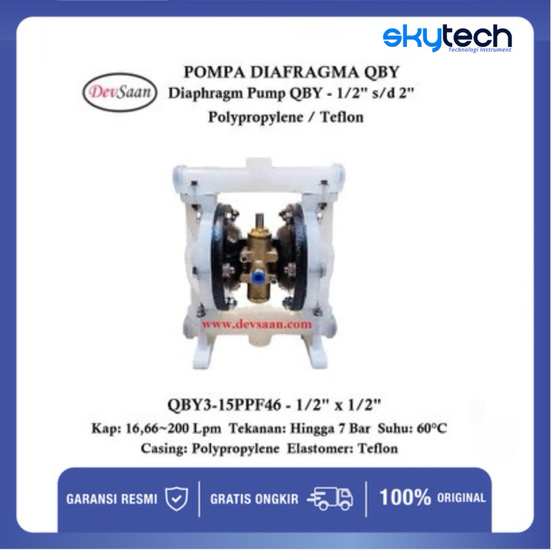 Jual Diaphragm Pump 1/2" QBY3-15PPF46 Pompa Diafragma QBY | Shopee Indonesia