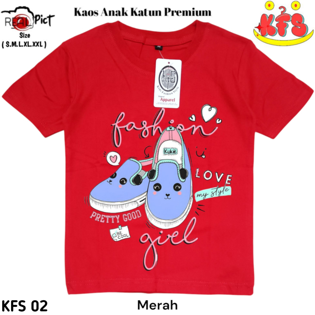Jual Kfs 02 Atasan Baju Anak Perempuan Gambar Sepatu Fashion Girls ...