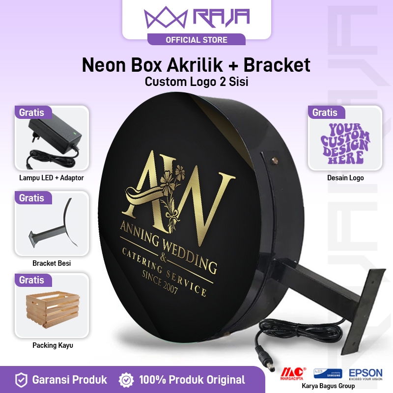 Jual Neon Box Wedding Outdoor Akrilik Premium 2 Sisi Siap Pasang Custom ...